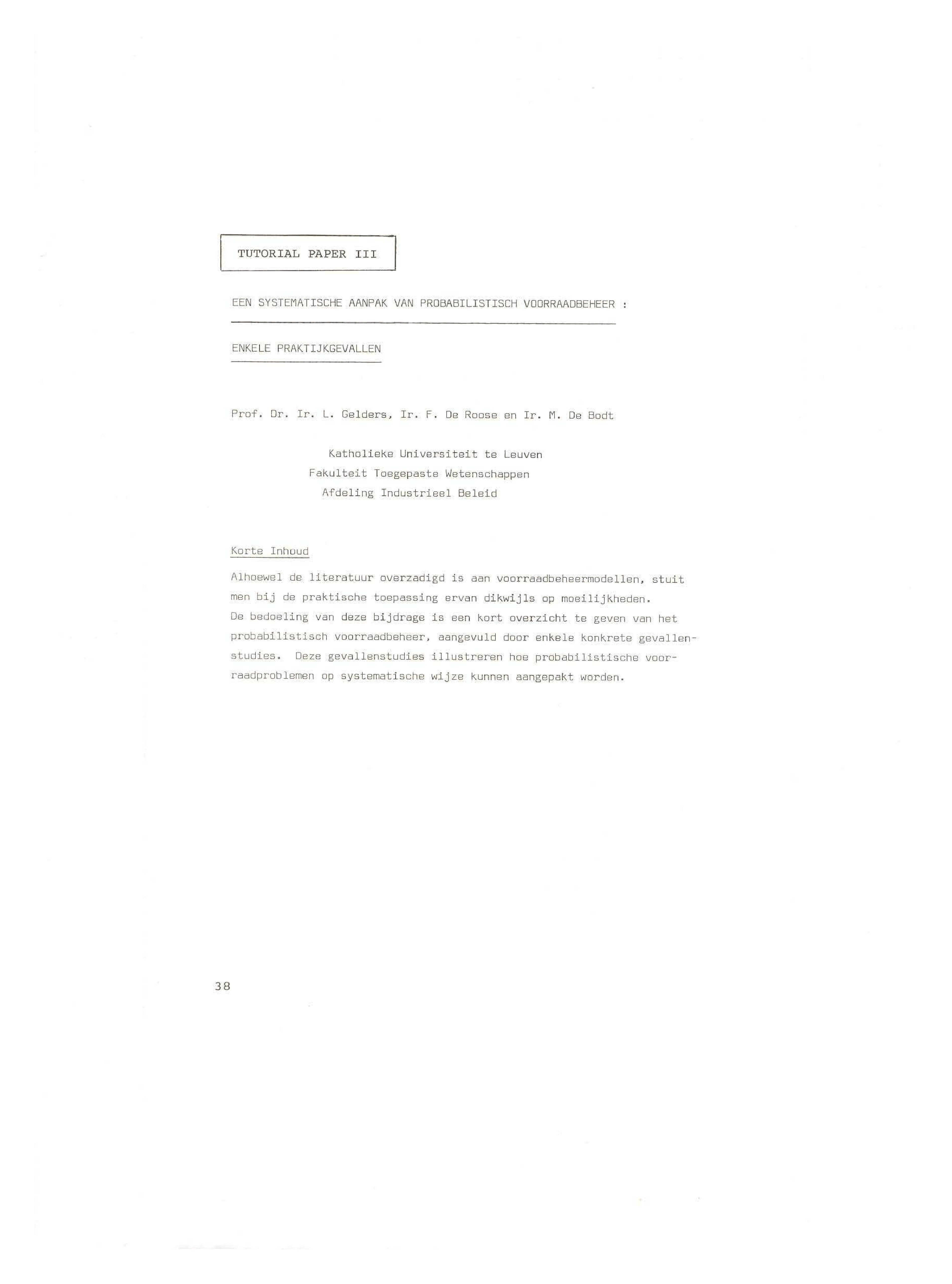 Tutorial paper III: Een systematische aanpak van probabilistisch ...